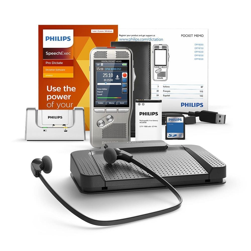 Philips DPM8000 Digital Recorder with Philips Transcription Pro Kit ...